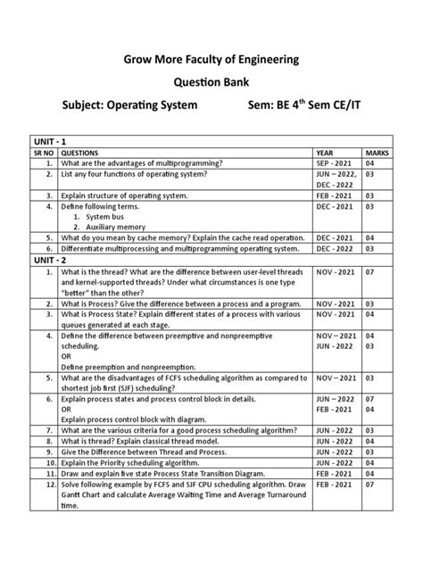 os question bank download free pdf scheduling computing thread computing