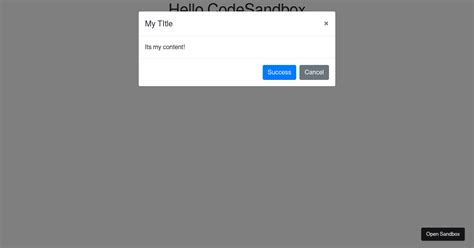 Function Modal Codesandbox
