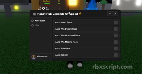 Legends Of Speed Auto Farm Auto Rebirth Auto Join Race Scripts