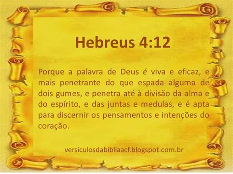 Versículos da Bíblia ACF Hebreus 4 12 ACF