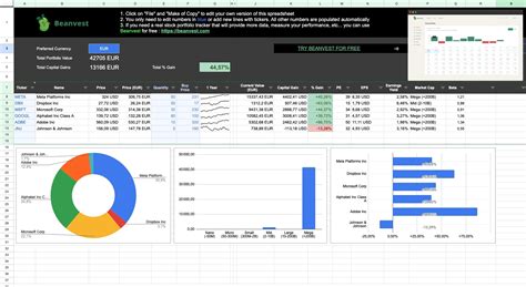 Stock Portfolio Tracker Spreadsheet