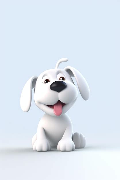 Um cachorro de desenho animado uma língua rosa pendurada para fora