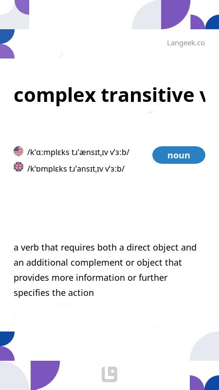 Definition Meaning Of Complex Transitive Verb Langeek