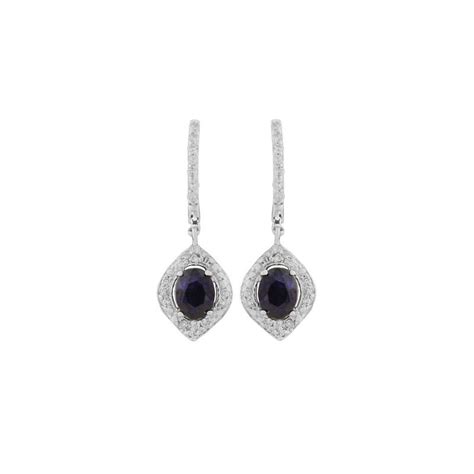 9ct Yellow White Gold Oval Sapphire And Round Brilliant Cut Diamond