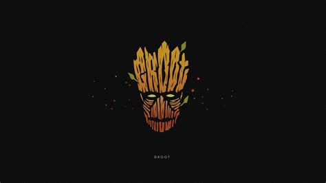 Groot Hd Minimal Marvel Art Wallpaper Hd Minimalist K Wallpapers