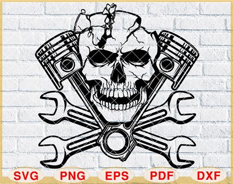 Skull Mechanic Svg Repair Tools Svg Skull Svg Wrench Svg Etsy