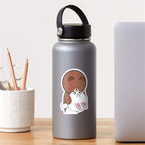 Cute Brown Bear Cony Bunny Rabbit The Kiss Sticker By Tommytbird