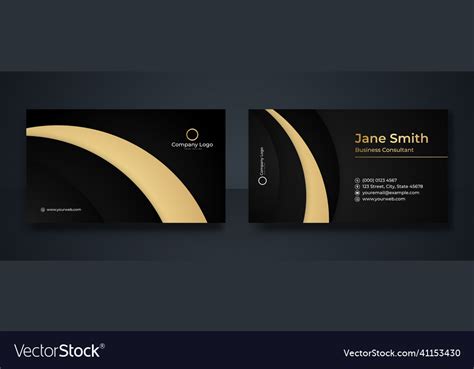 Black And Gold Premium Luxury Business Card Vector Image