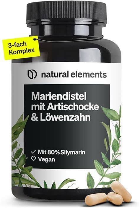 Mariendistel Artischocke Löwenzahn Komplex 120 Kapseln Hochdosiert