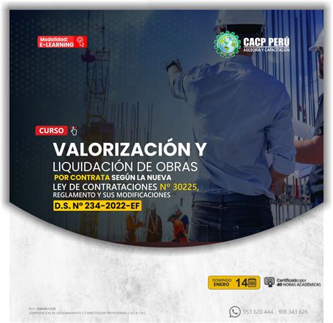 CACP Perú Curso Valorización Y Liquidación De Obras Por Contrata