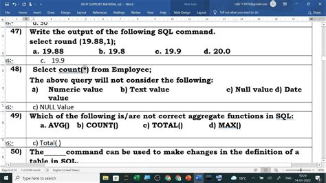 mysql qp class 12 informatics practices cbse mysql important questions youtube