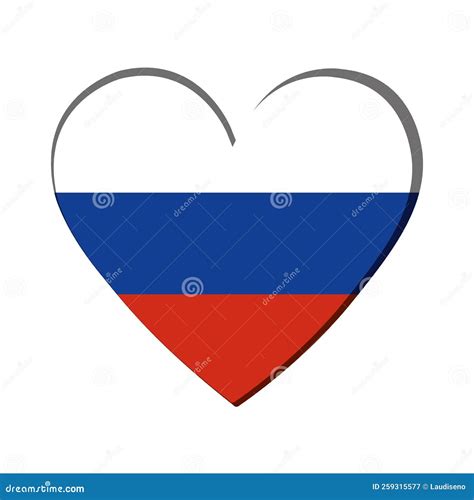 Isolated Heart Shape With The Flag Of Russia Vector Stock Vector
