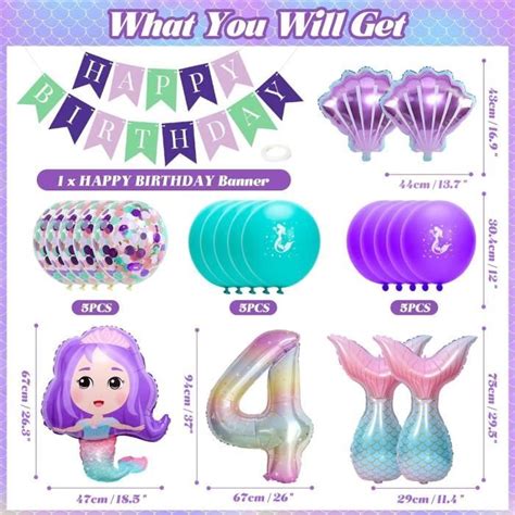 Decoration Anniversaire Fille Ans Sirene Ballon Sirene Anniversaire