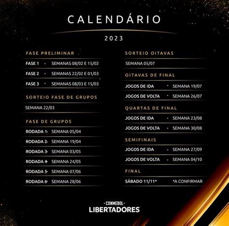 Libertadores 2023 veja as datas de todas as fases da competição e final