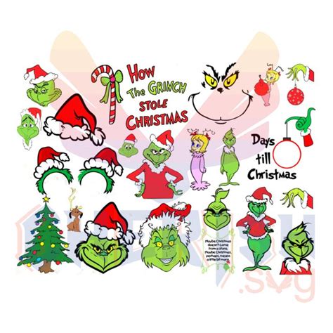 Bundle Grinch Svg Christmas Svg Grinch Svg Grinchmas Bundle Svg