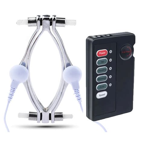 Female Labia Clamp Electric Shock Pussy Metal Clamps Vaginal Hollow