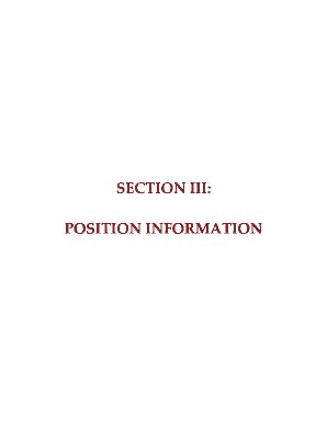 Fillable Online Pvcaa Siu SECTION III POSITION INFORMATION Pvcaa Siu