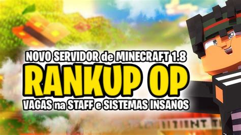 NOVO SERVIDOR De RANKUP OP SPAWNERS MAQUINAS E BOSSES Para