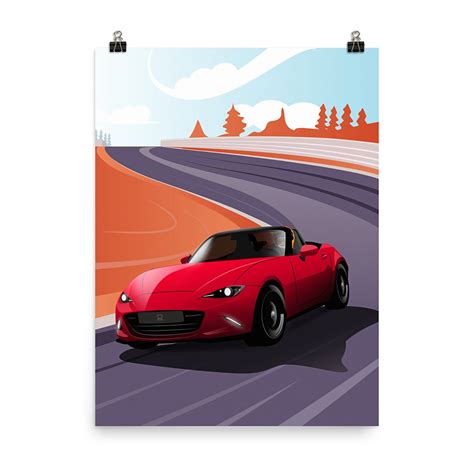 Mazda Mx Nd Miata Style Art Premium Matte Poster Retro Manga Vintage