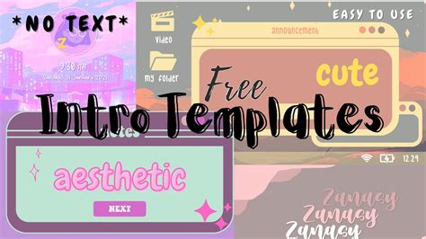 Aesthetic And Cute Intro Templates No Text Free To Use YouTube