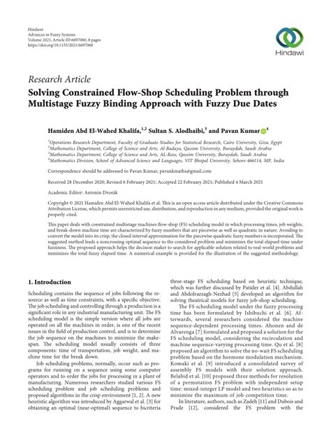pdf solving constrained flow shop scheduling problem through multistage fuzzy binding approach