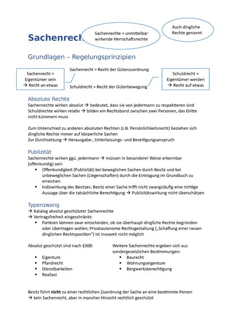 Zusammenfassung Des Sachenrechts Aus PSK Und Rep Sachenrecht
