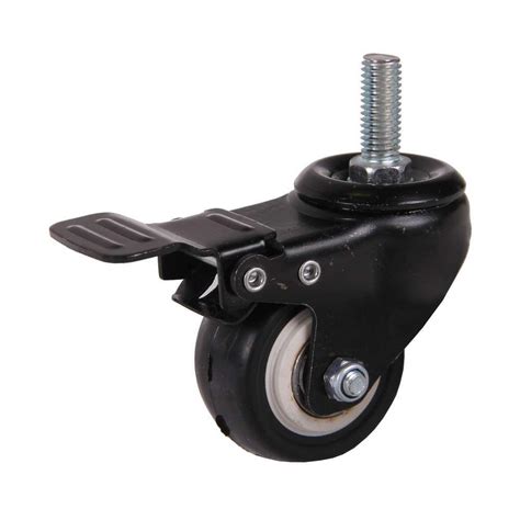 Roulette Pivotante Avec Frein X Mm Tige Filet E Pu Forestar