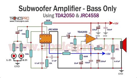 Tda Subwoofer Amplifier Circuit Jrc Ic Tronicspro