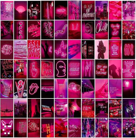 Amazon Lclaidydy Pcs Pink Neon Wall Collage Kit Aesthetic