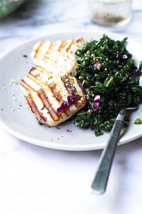 Grilled Halloumi And Kale Salad