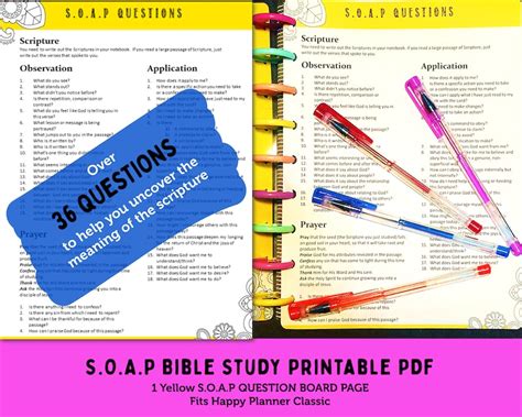 Guía de estudio bíblico S O A P Imprimibles PDF Planificador Etsy México
