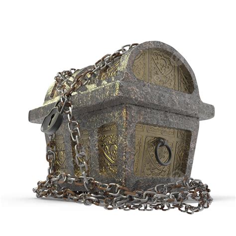 Chained Pirate Treasure Chest Side View Treasure Chest Clipart Gold