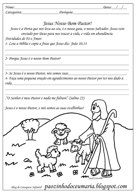 P Ozinho Do C U Jesus O Bom Pastor Atividades Para Catequese