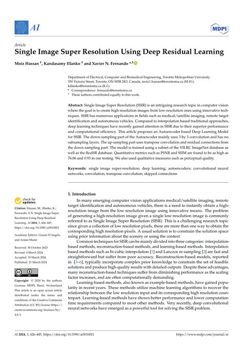 pdf single image super resolution using deep residual learning