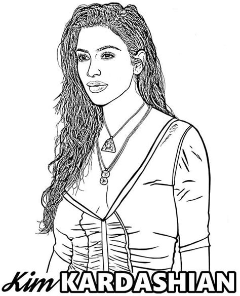 Kim Kardashian Coloring Pages ColoringLib