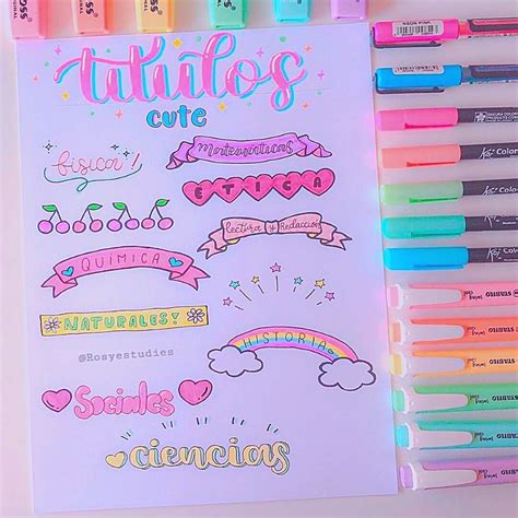 Titulos Bonitos Lettering Plumones Apuntesbonitos Titulosbonitos