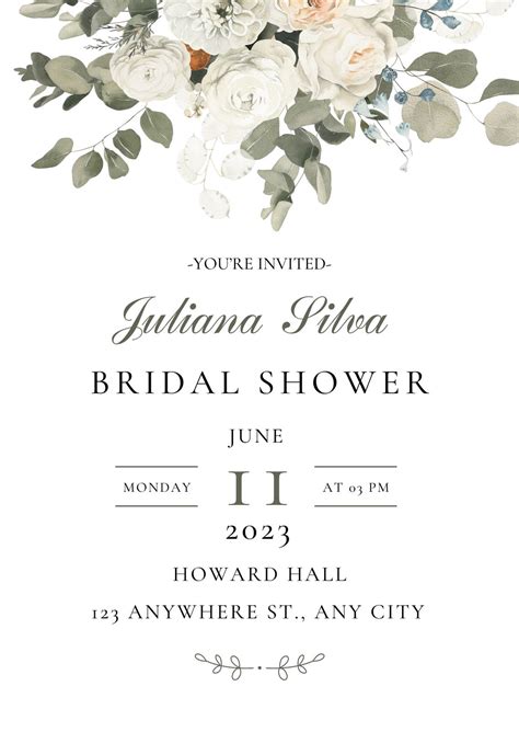 Blank Bridal Shower Invitation Templates