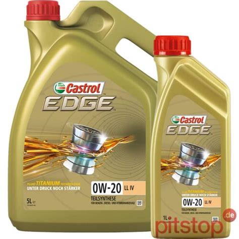 6L 5L 1L CASTROL EDGE 0W 20 LL IV With FLUID TITANIUM ENGINE OIL VW