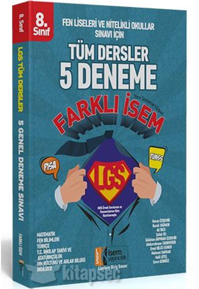 2022 8 Sınıf LGS Farklı İsem Tüm Dersler 5 Deneme Sınavı Farklı İsem