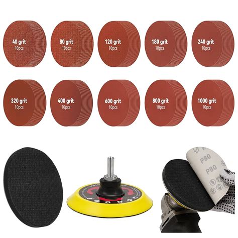 5 Inch Sanding Discs Hook And Loop With 100PCS 5 Inch Sanding Discs