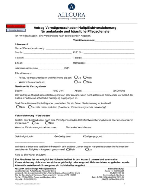 Ausfüllbar Online Im Hotspot Corona und ambulante Pflege PMC Fax