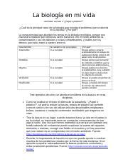 Tarea4 Docx La Biolog U00eda En Mi Vida Actividad Lectura 1 U201c