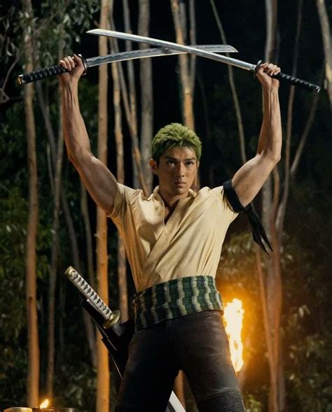 Zoro Holding Two Katanas Being Hot As Usual Live Action Action Icon