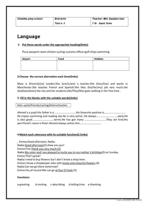 Exam English Esl Worksheets Pdf Doc
