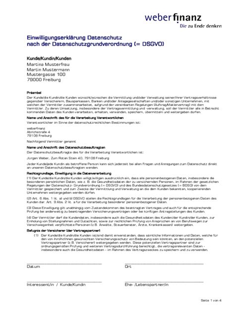 Ausfüllbar Online Einwilligungserklrung Datenschutz nach der Fax