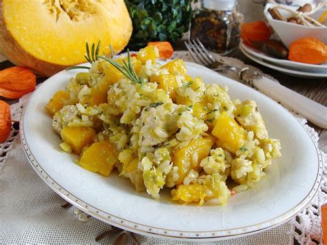 Przepis Risotto z kurczakiem dynią i porem przepis Gotujmy pl