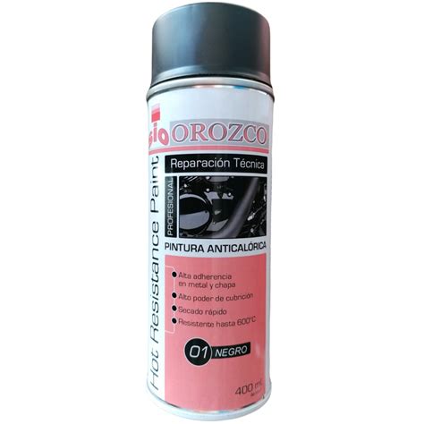 Pintura Anticalorica Negro En Spray 400ml Suministros Orozco