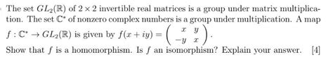 solved the set gl2 r of 2×2 invertible real matrices is a