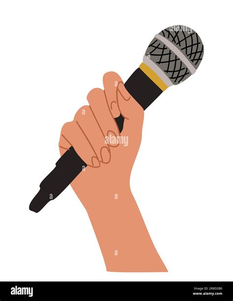Hand Holding A Microphone Cartoon Style Vector Stock Vector Image Art