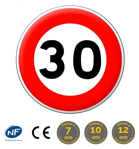 B14 Panneau Limitation de Vitesse à 30 km h À 40 49 HT